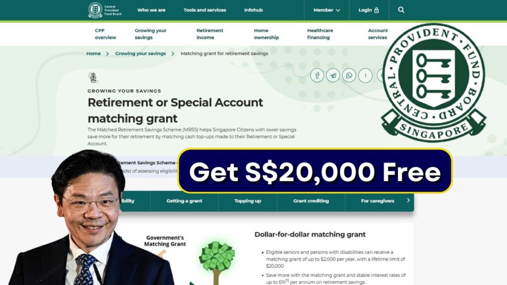 CPF Matching Grant (MRSS) S$2,000: Eligible seniors get dollar-for ...